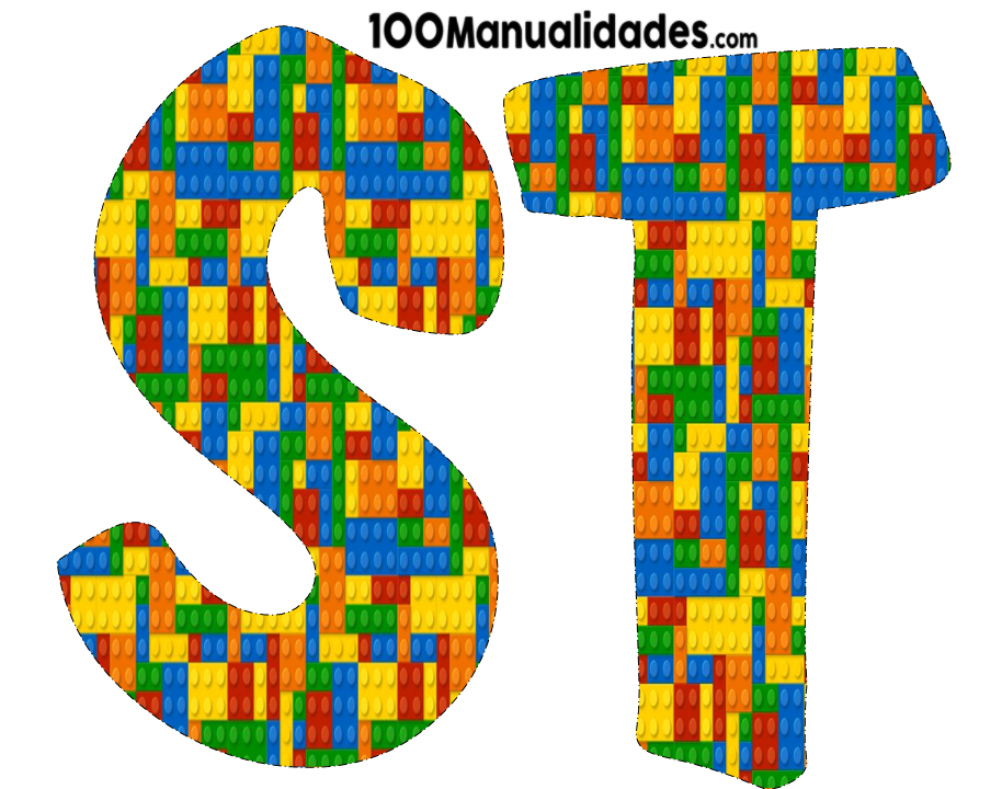 Letras Alfabeto de Lego para imprimir y colorear - Lego City