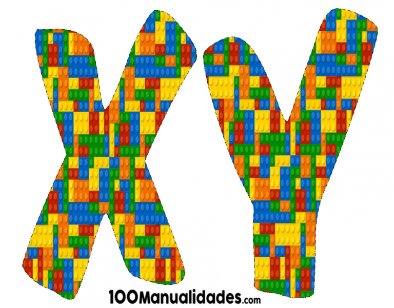 Letras Alfabeto de Lego para imprimir y colorear - Lego City