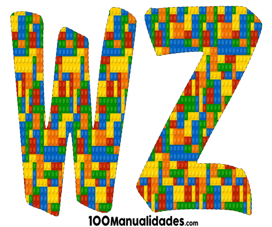 Letras Alfabeto de Lego para imprimir y colorear - Lego City