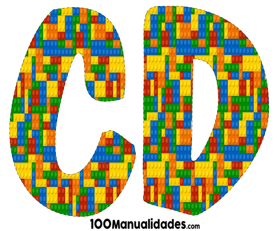 Letras Alfabeto de Lego para imprimir y colorear - Lego City