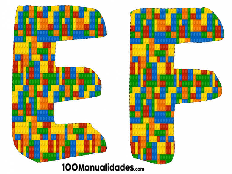 Letras Alfabeto de Lego para imprimir y colorear - Lego City