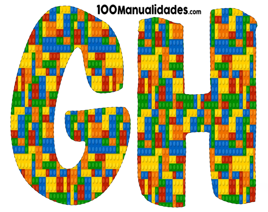 Letras Alfabeto de Lego para imprimir y colorear - Lego City
