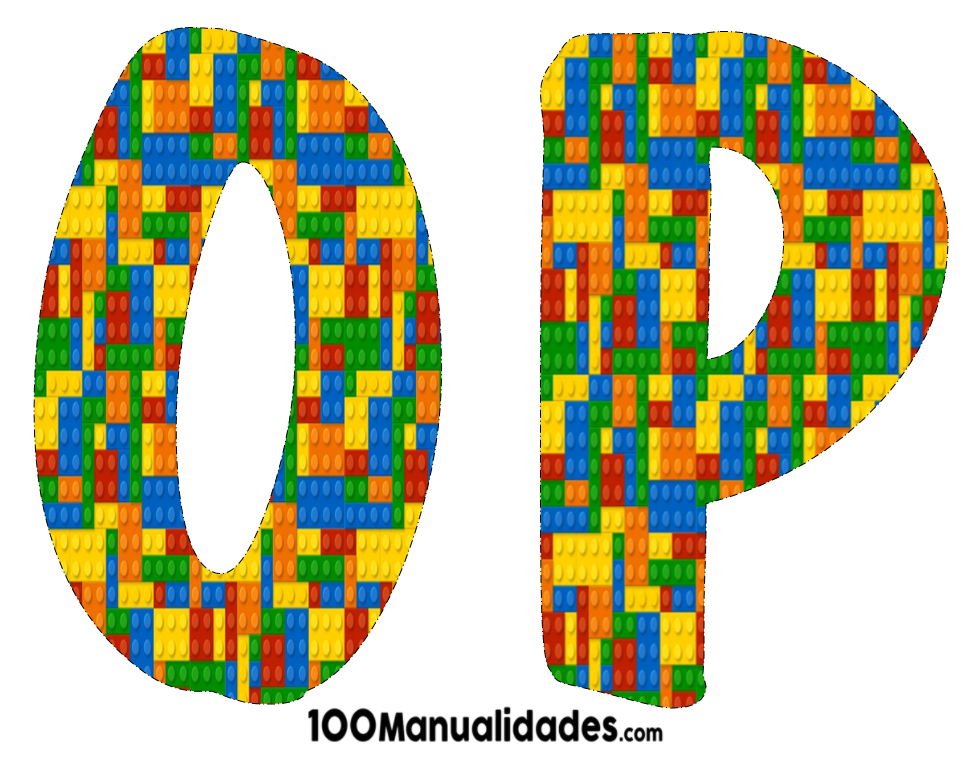 Letras Alfabeto de Lego para imprimir y colorear - Lego City